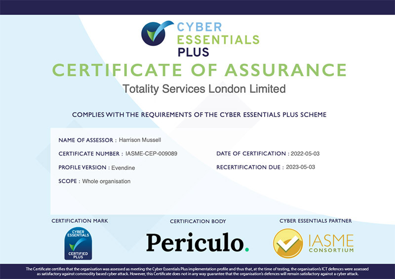 IT Security, Compliance, and Cyber Essentials • totality services